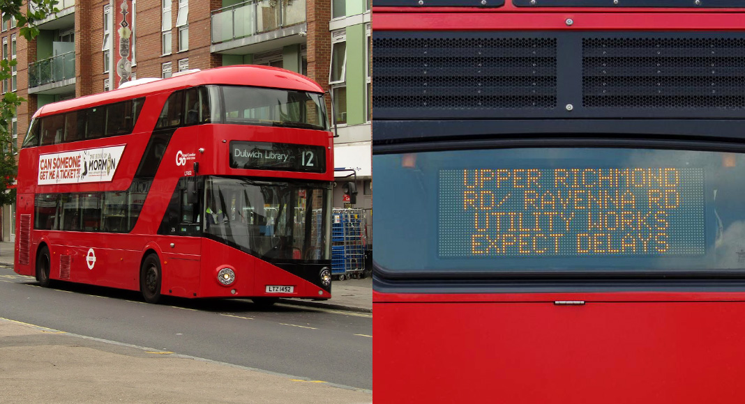London buses display real-time traffic updates | Three60 by eDriving